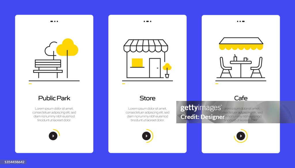 City Life Concept Onboarding Mobile App Page Screen With Line Icons Ux