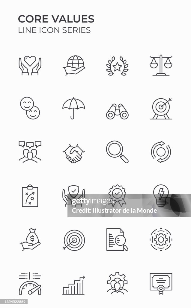 Core Values Editable Stroke Icons High Res Vector Graphic Getty Images
