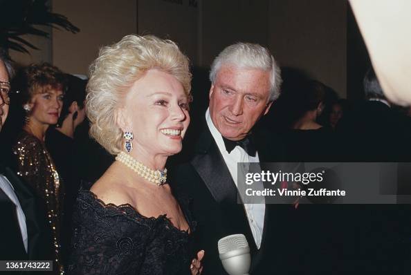 Hungarian American Actress And Socialite Eva Gabor Wearing A Black