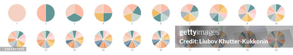 Pie Chart Color Icons Segment Slice Sign Circle Section Graph 1 20 19