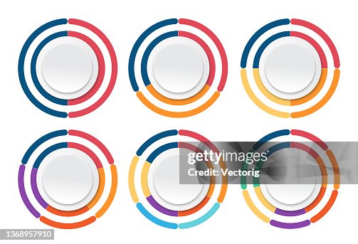 Pie Chart Set Colorful Diagram Collection High Res Vector Graphic