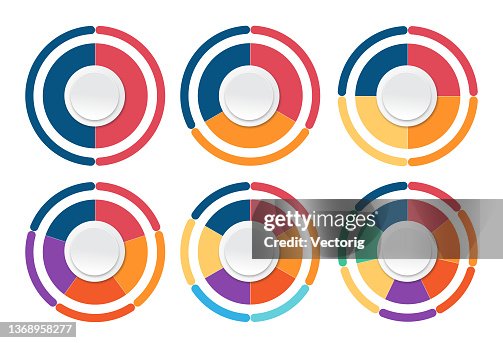Pie Chart Set Colorful Diagram Collection High Res Vector Graphic