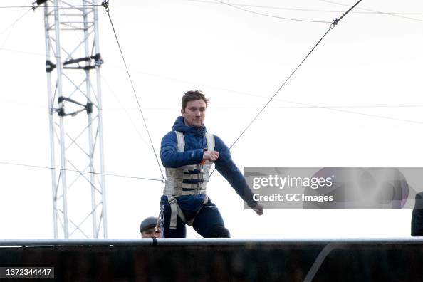 A Stuntman Filming A Rooftop Jump Scene At The Truman Brewery For News Photo Getty Images