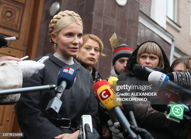 130 Former Ukrainian Prime Minister Yuliya Tymoshenko Interview Stock