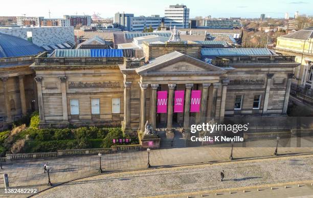 Aerial view of The Walker Gallery in Liverpool 이미지 (1382482292) - 게티이미지뱅크