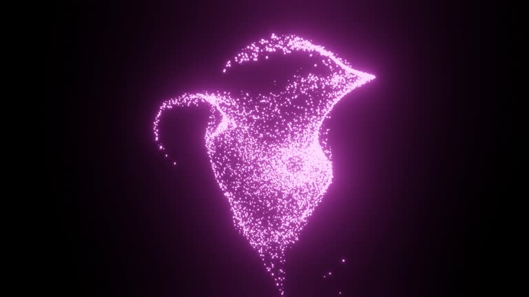 Emergence and spread of purple particles from center. Explosion of ... Emergence and spread of purple particles from center. Explosion of ...