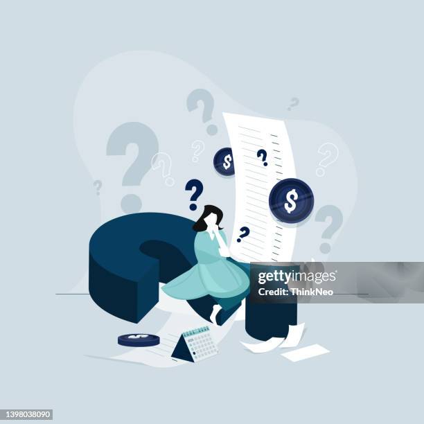 Confused Woman Question Mark High Res Illustrations Getty Images