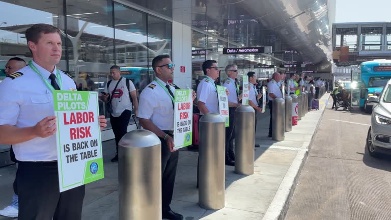 Delta Air Line Pilots Hold Informational Picket Videos And Hd Footage