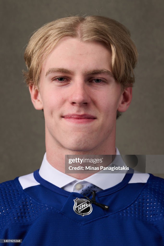 Jonathan Lekkerimaki, #15 pick by the Vancouver Canucks, poses for a ... Jonathan Lekkerimaki, #15 pick by the Vancouver Canucks, poses for a ...