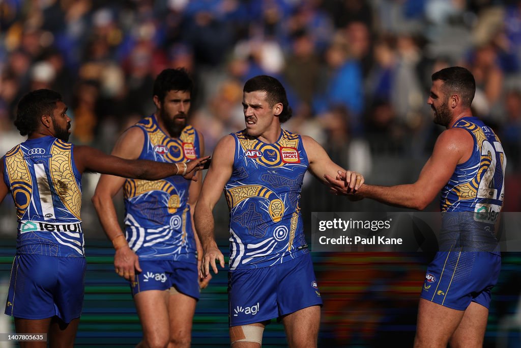 Jake Waterman Of The Eagles Celebrates A Goal During The Round 17 Afl