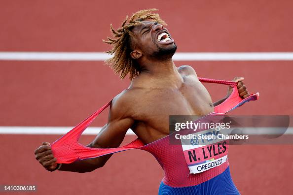 Noah Lyles of Team United States celebrates winning gold in the Men's ... Noah Lyles of Team United States celebrates winning gold in the Men's ...