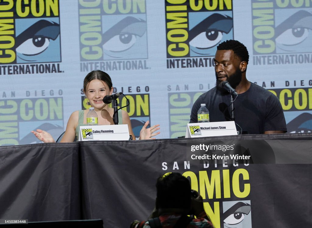 Cailey Fleming And Michael James Shaw Speak Onstage At Amcs The