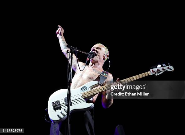 Bassist Flea Of Red Hot Chili Peppers Performs At Allegiant Stadium