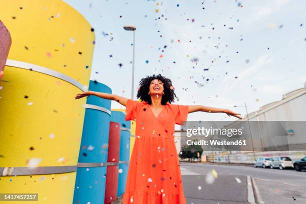 People Throwing Confetti Photos And Premium High Res Pictures Getty Images