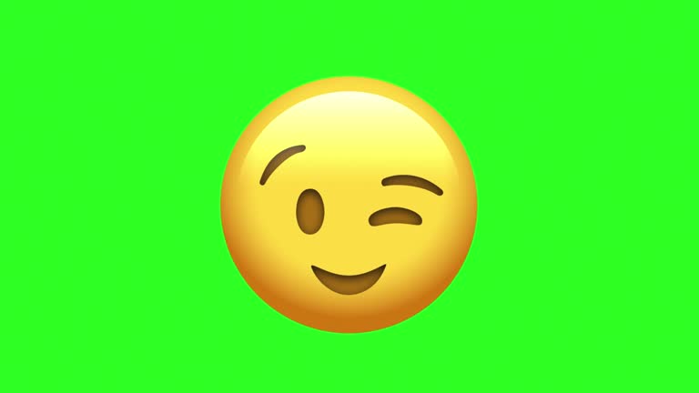 Animated Winking Smiling Face Emoji Seamless Loopable 4k Cartoon
