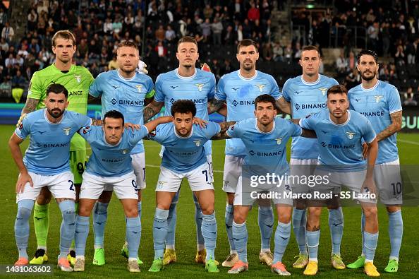The SS Lazio team line up ashea during the UEFA Europa League group F ... The SS Lazio team line up ashea during the UEFA Europa League group F ...