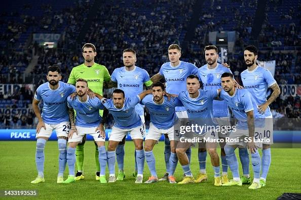 The SS Lazio team line up ashea during the UEFA Europa League group F ... The SS Lazio team line up ashea during the UEFA Europa League group F ...