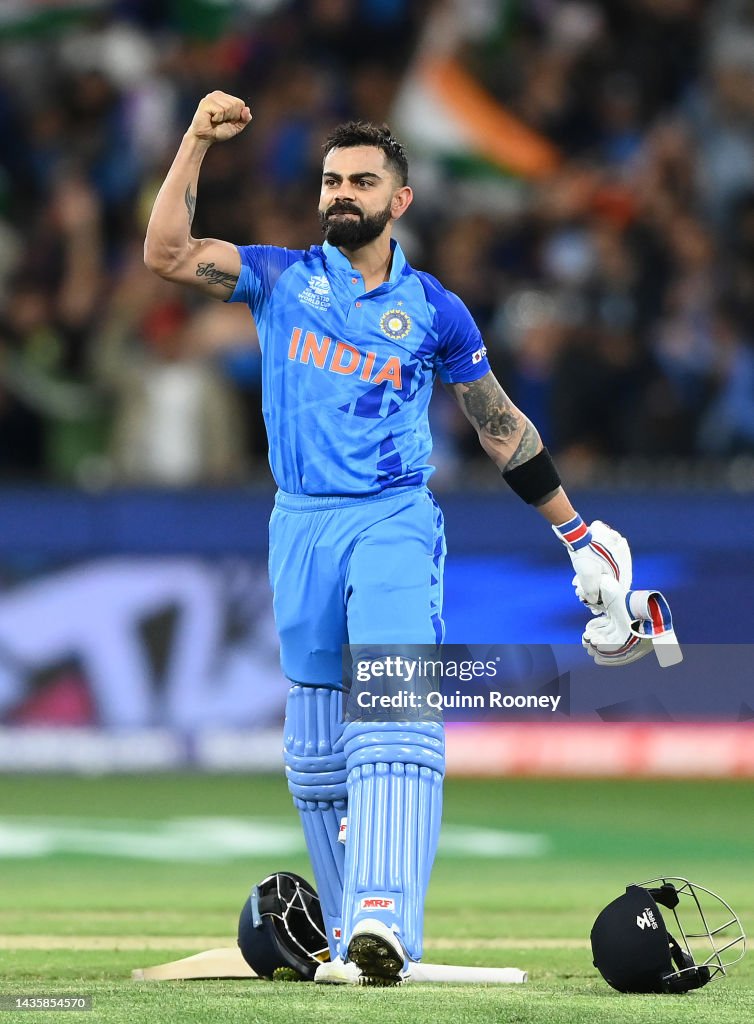 Virat Kohli Of India Celebrates Winning The Icc Mens T20 World Cup