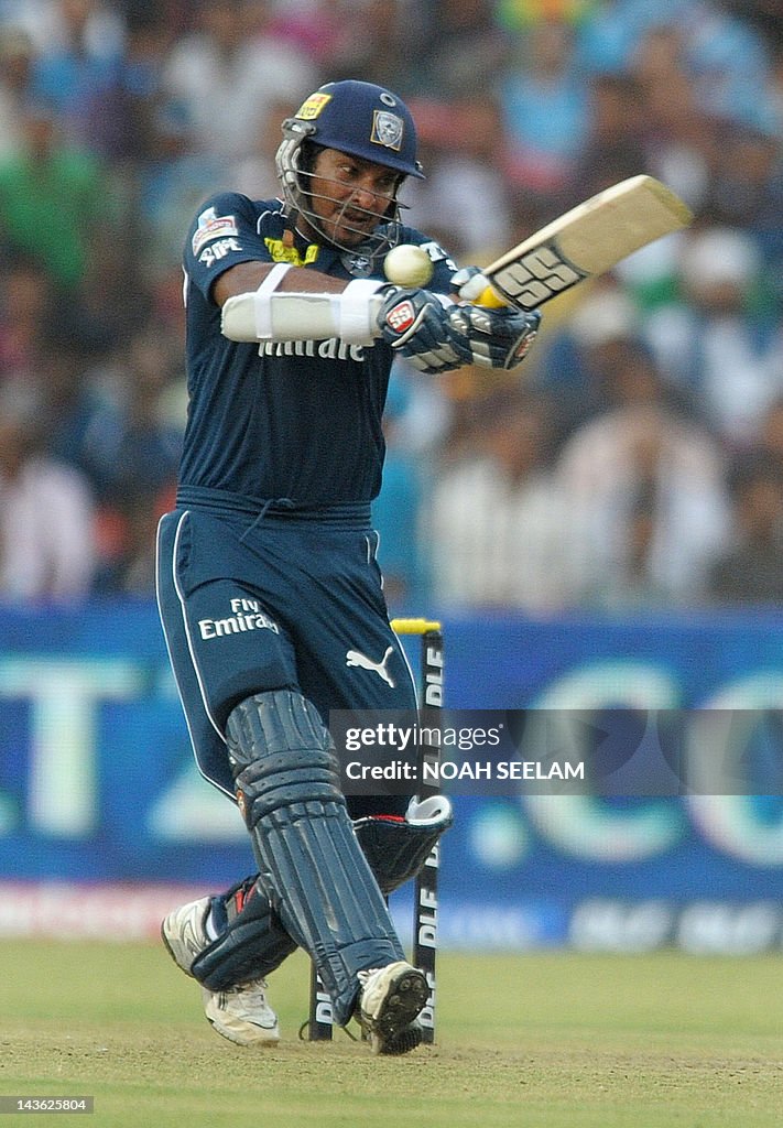 Deccan Chargers captain Kumara Sangakkara plays a shot during the IPL ... Deccan Chargers captain Kumara Sangakkara plays a shot during the IPL ...