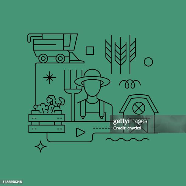 Farming And Agriculture Related Vector Banner Design Concept Modern