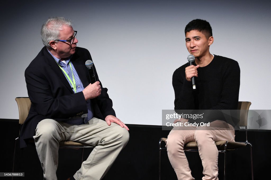 Chris Auer and David Siev speak onstage about the film Bad Axe during ... Chris Auer and David Siev speak onstage about the film Bad Axe during ...