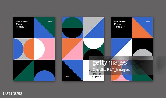 Poster Set Design Template With Abstract Geometric Graphics Milo System
