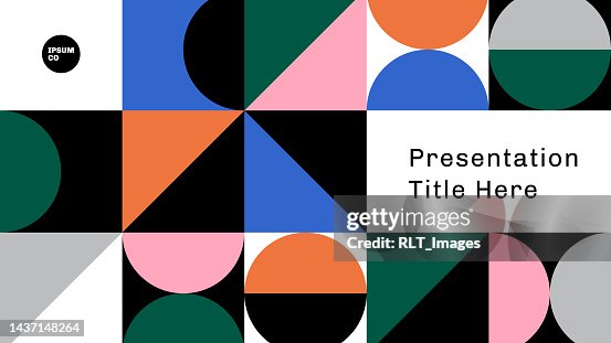 Presentation Title Slide Design Layout With Abstract Geometric Graphics