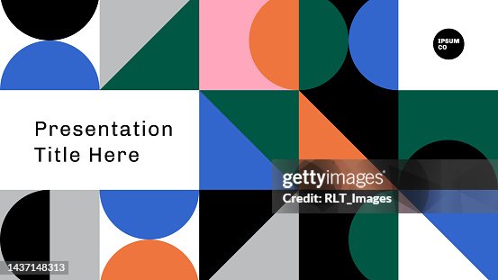 Presentation Title Slide Design Layout With Abstract Geometric Graphics
