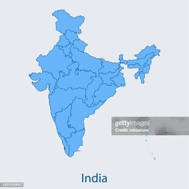 Political Map Of India High Res Illustrations Getty Images
