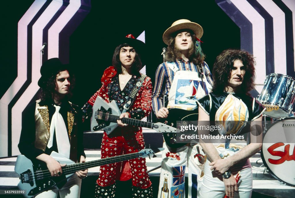 Slade, englische Glam Rock und Hard Rock Band, TV Auftritt in... News ... Slade, englische Glam Rock und Hard Rock Band, TV Auftritt in... News ...