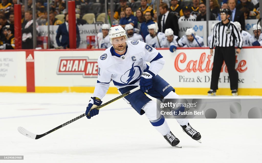 Steven Stamkos Of The Tampa Bay Lightning Skates In The First Period