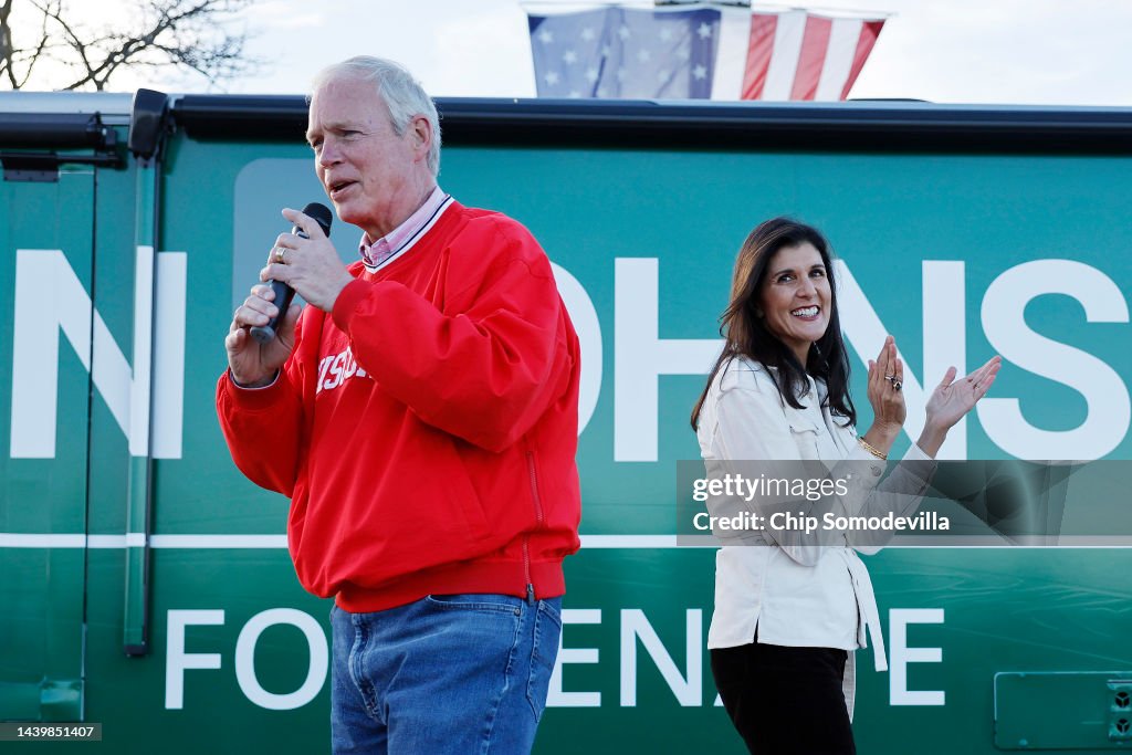 Sen Ron Johnson Takes The Stage After Being Introduced By Former
