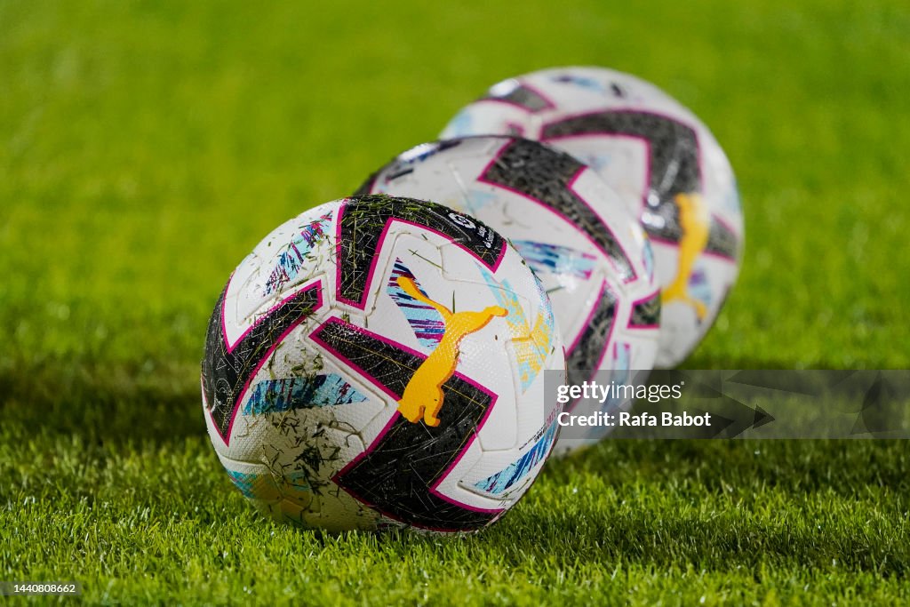 A detailed view of Puma Orbita official match ball of the La Liga ... A detailed view of Puma Orbita official match ball of the La Liga ...