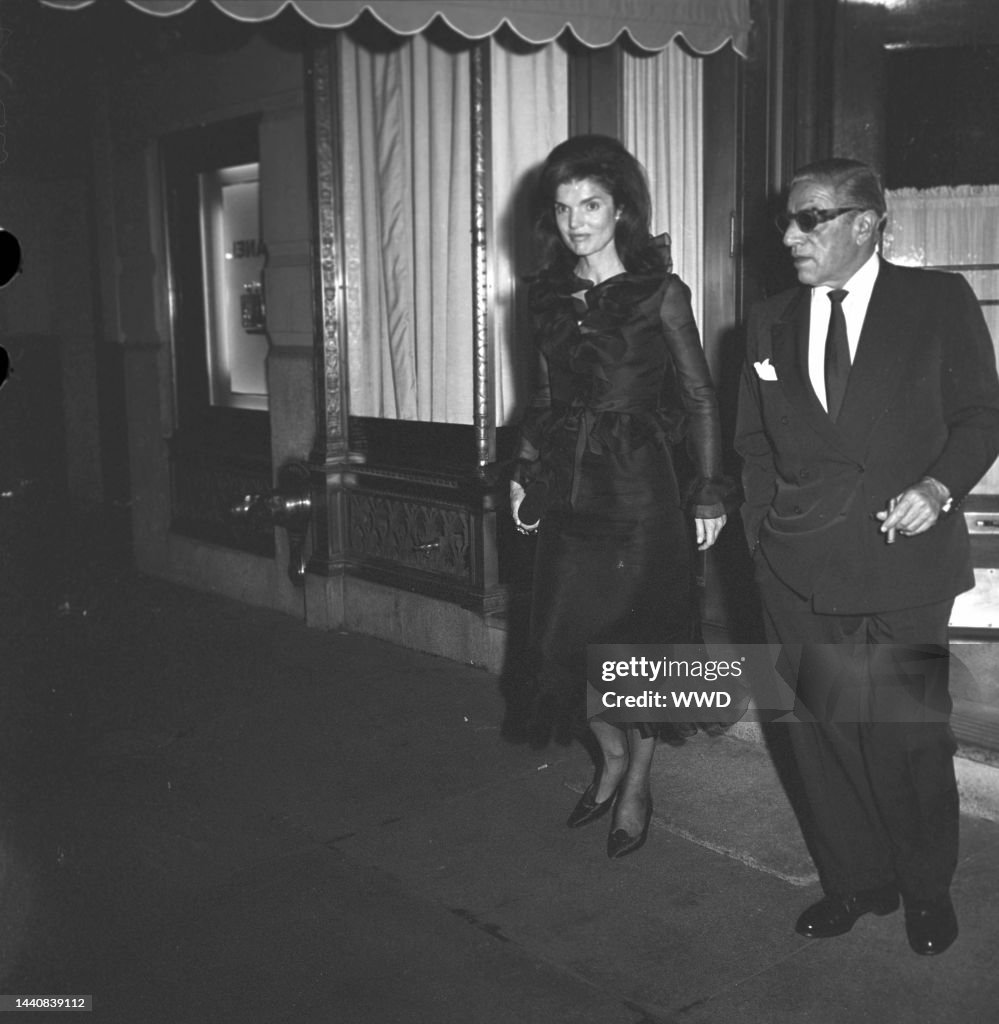Jackie Kennedy Onassis And Aristotle Onassis Leaving A Manhattan