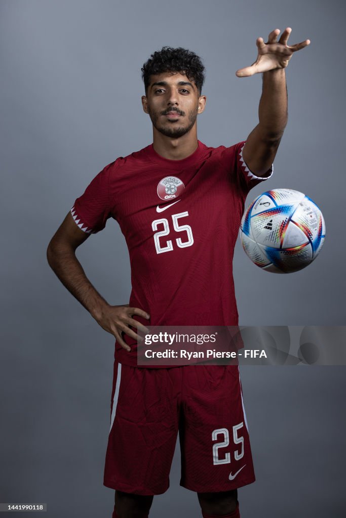Jassem Gaber Of Qatar Poses During The Official Fifa World Cup Qatar