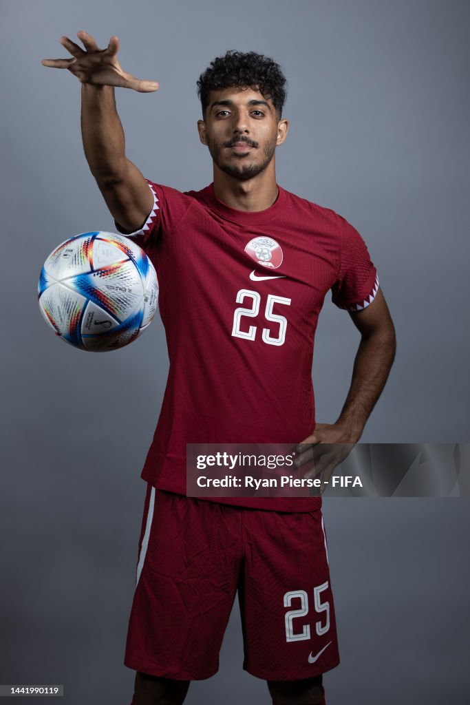 Jassem Gaber Of Qatar Poses During The Official Fifa World Cup Qatar
