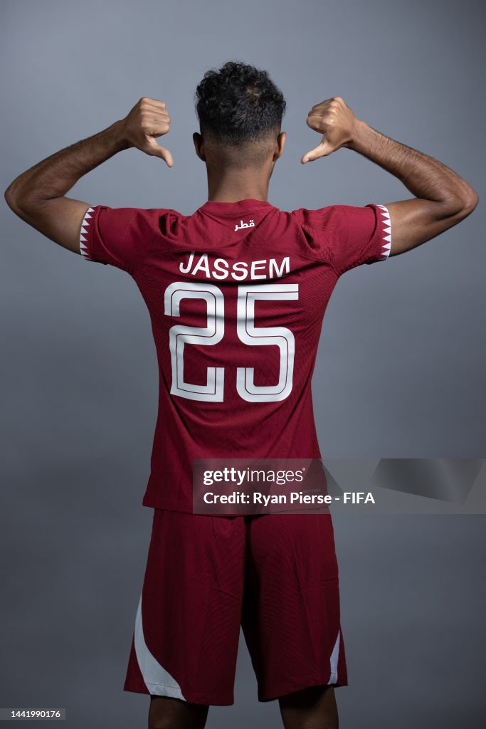 Jassem Gaber Of Qatar Poses During The Official Fifa World Cup Qatar