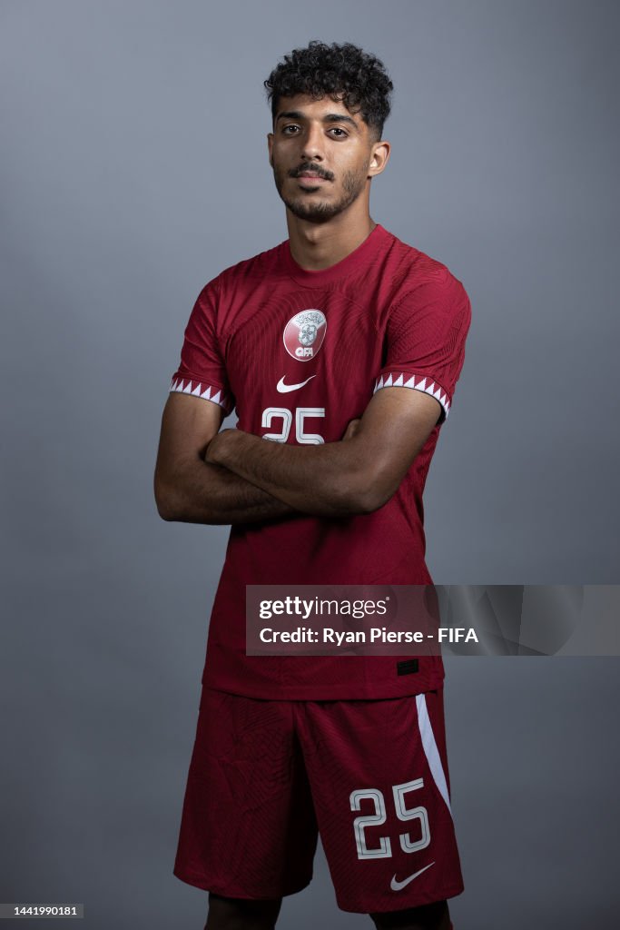 Jassem Gaber Of Qatar Poses During The Official Fifa World Cup Qatar