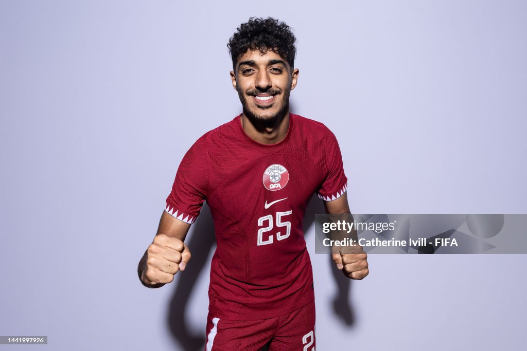 Jassem Gaber Of Qatar Poses During The Official Fifa World Cup Qatar
