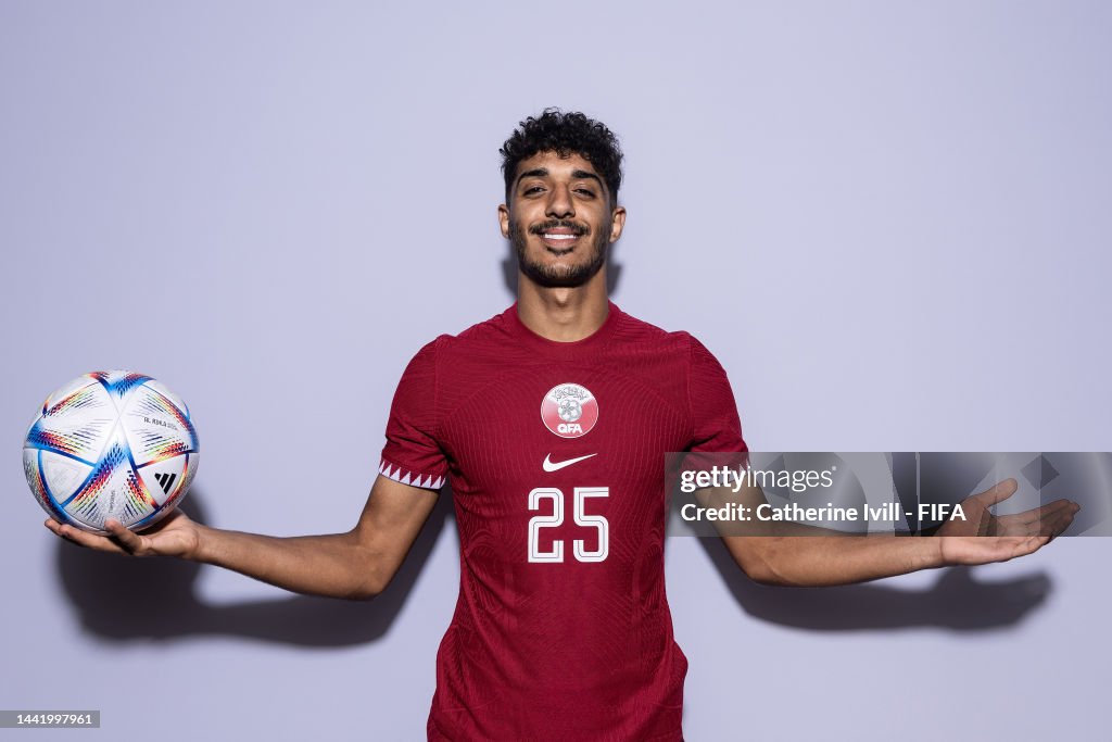 Jassem Gaber Of Qatar Poses During The Official Fifa World Cup Qatar