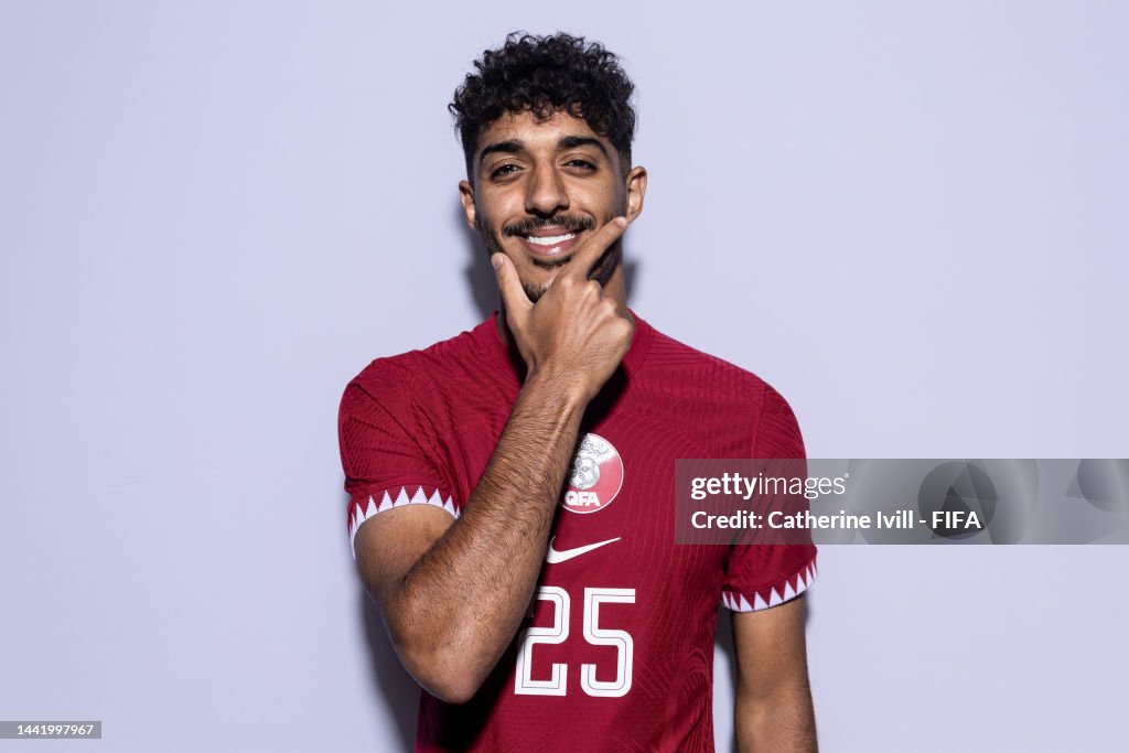 Jassem Gaber Of Qatar Poses During The Official Fifa World Cup Qatar