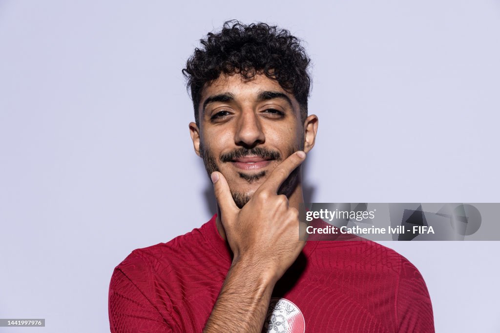 Jassem Gaber Of Qatar Poses During The Official Fifa World Cup Qatar