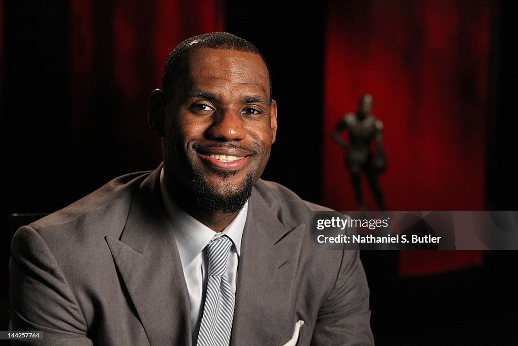 Lebron James Of The Miami Heat Receives The 2011 12 Kia Nba Most