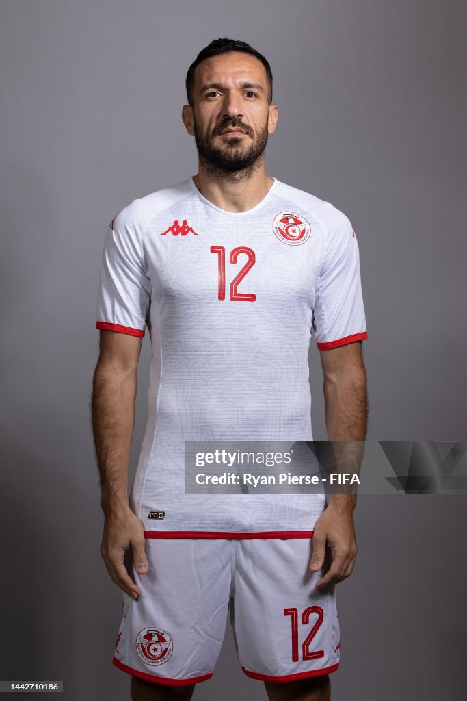 Ali Maaloul Of Tunisia Poses During The Official Fifa World Cup Qatar