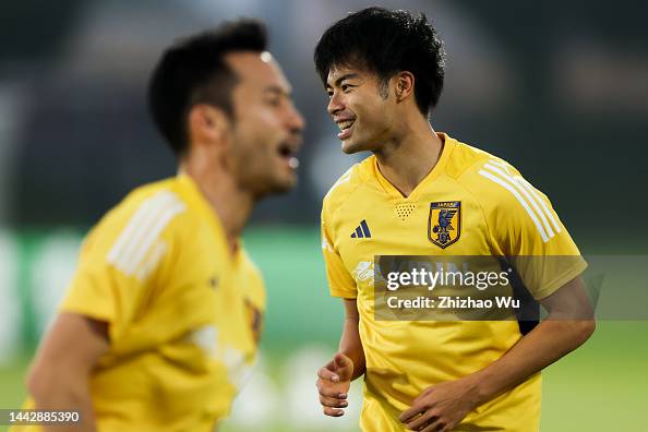 Mitoma Kaoru Looks On During Japan Training And Press Conference At