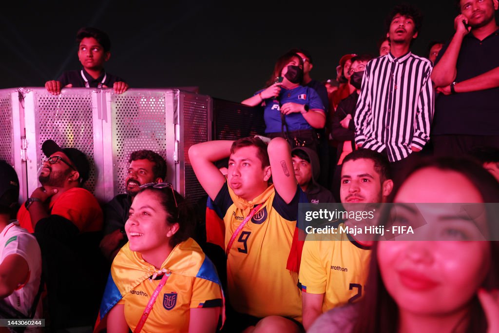 Ecuador Fans React During The Fifa World Cup 2022 Qatar Fan Festival