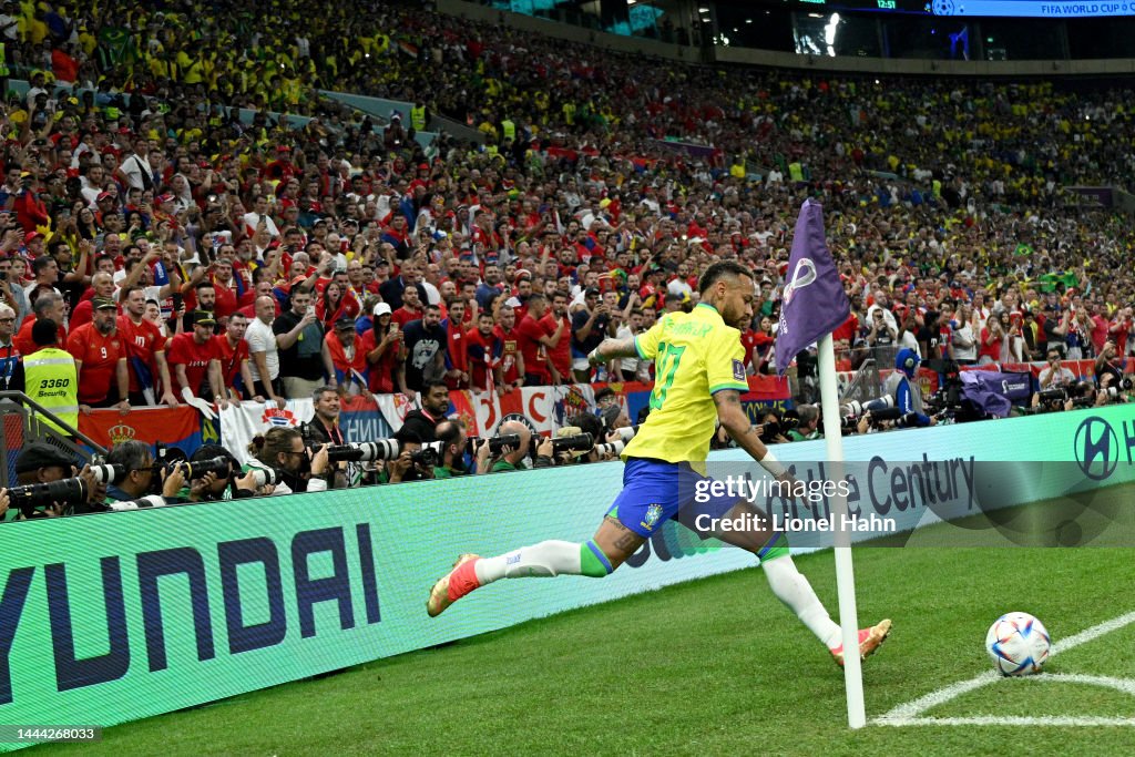 Neymar Jr In Action During The Fifa World Cup Qatar 2022 Group G