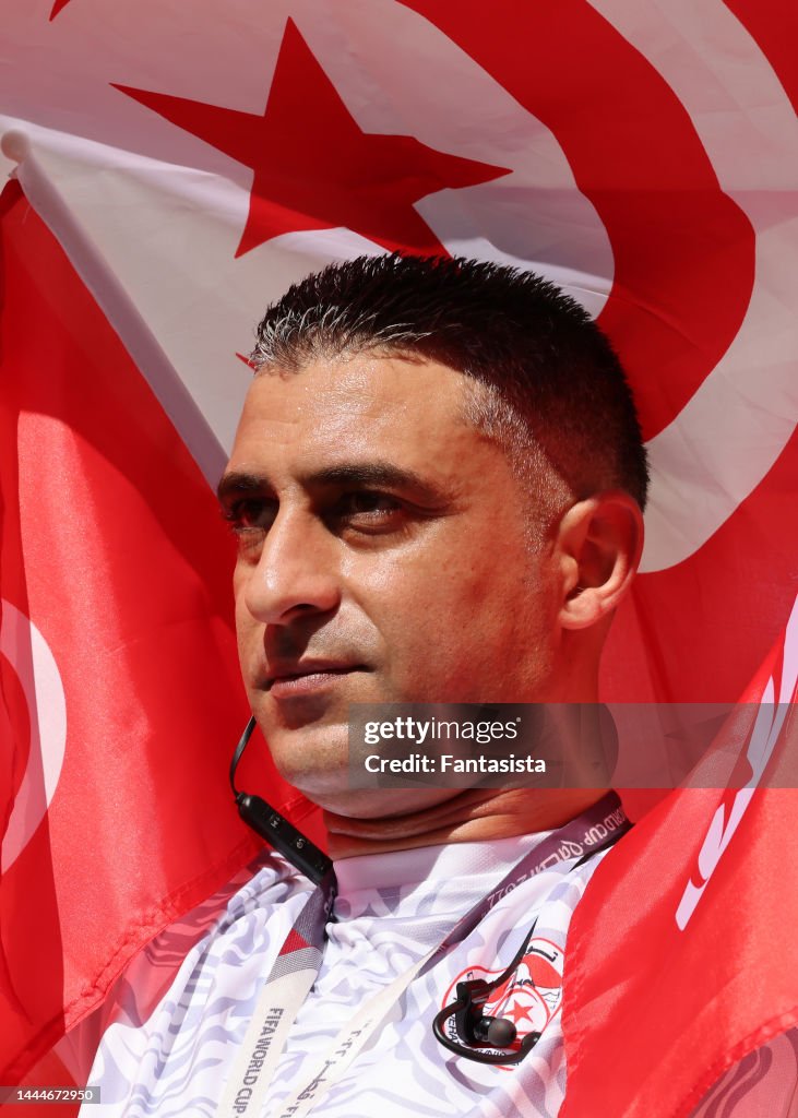 A Tunisia Fan Looks On During The Fifa World Cup Qatar 2022 Group D