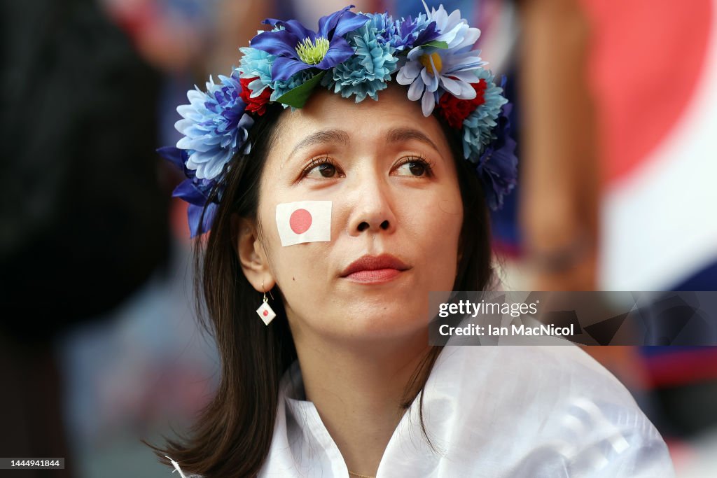 A Fan Is Seen During The Fifa World Cup Qatar 2022 Group E Match
