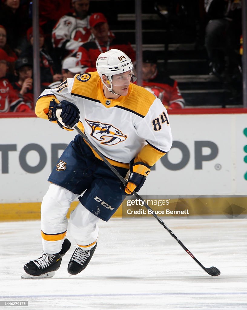 Tanner Jeannot Of The Nashville Predators Skates Against The New